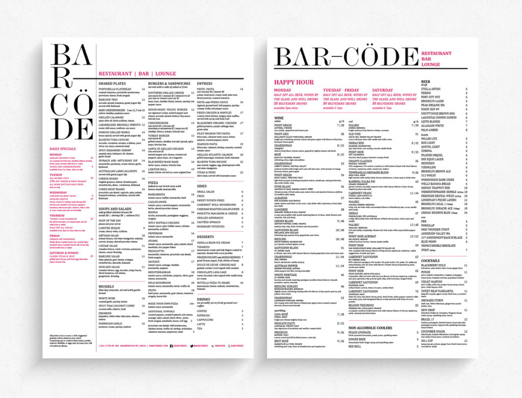 Barcode Menus - AJH