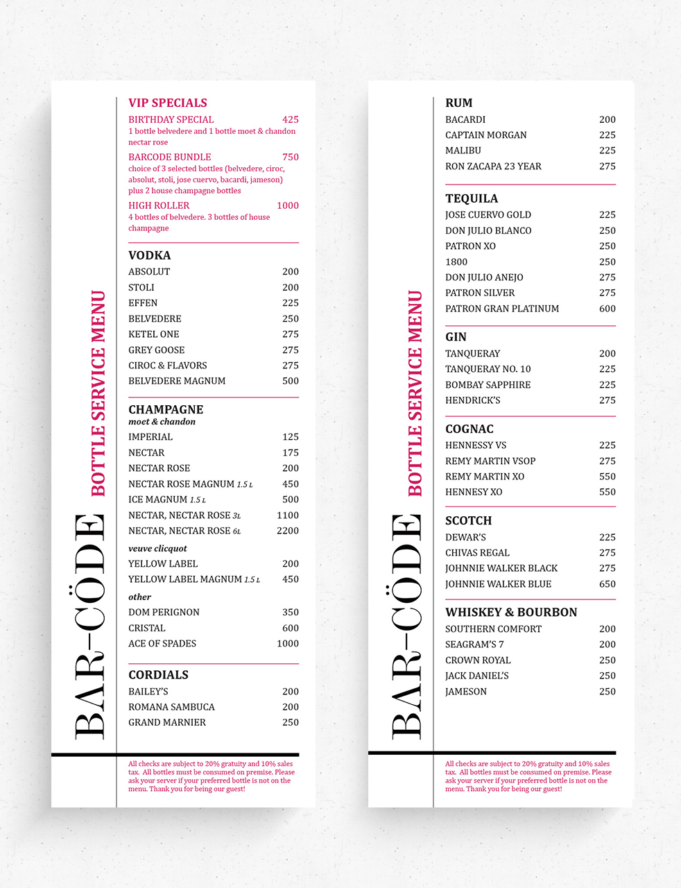 Barcode Menus - AJH